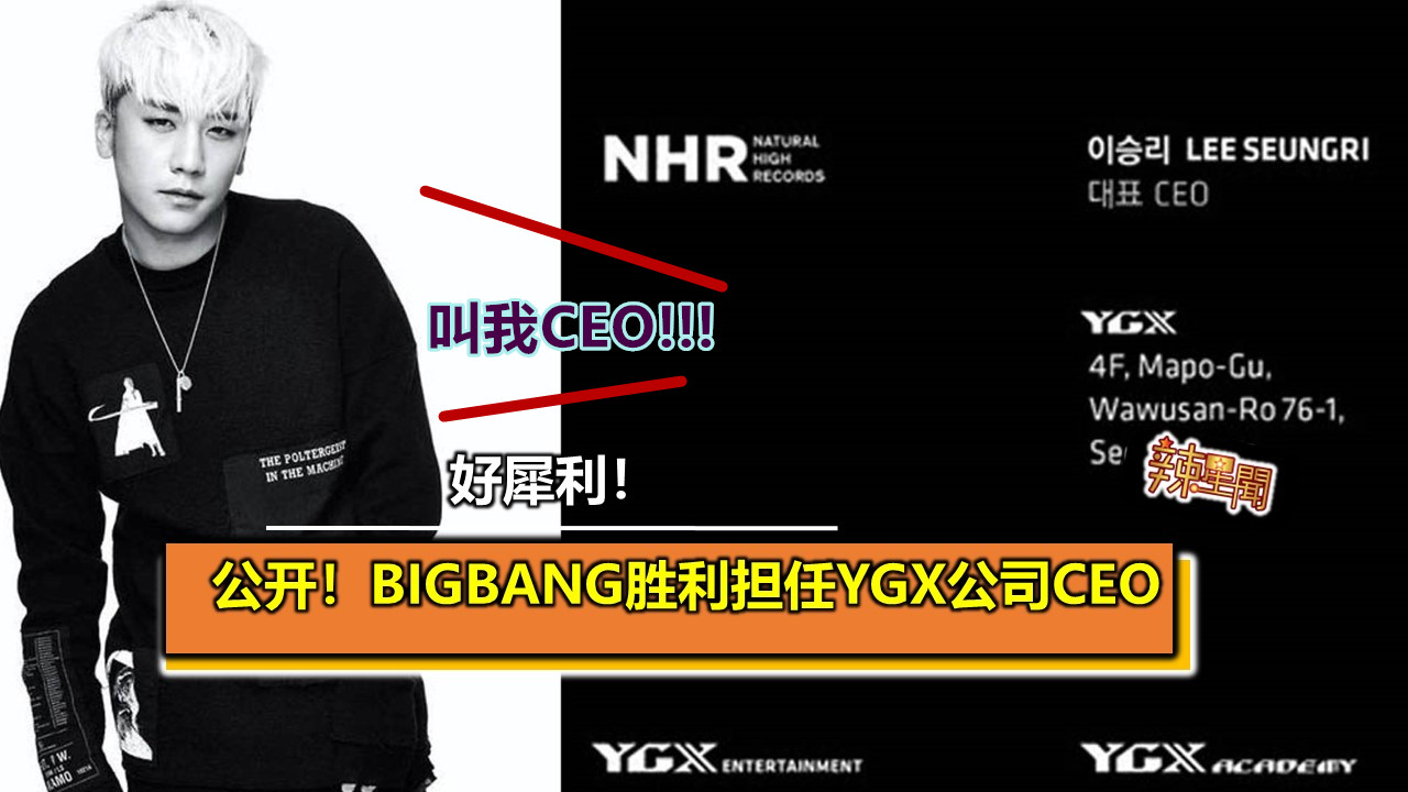 名片公开！BIGBANG胜利担任YGX公司CEO - 辣手网